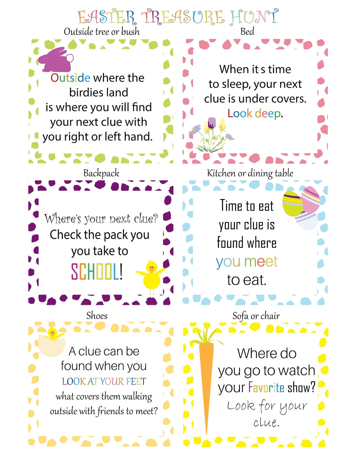 Easter Scavenger Hunt Printable, Easter Basket Hunt, Easter Egg Hunt ...
