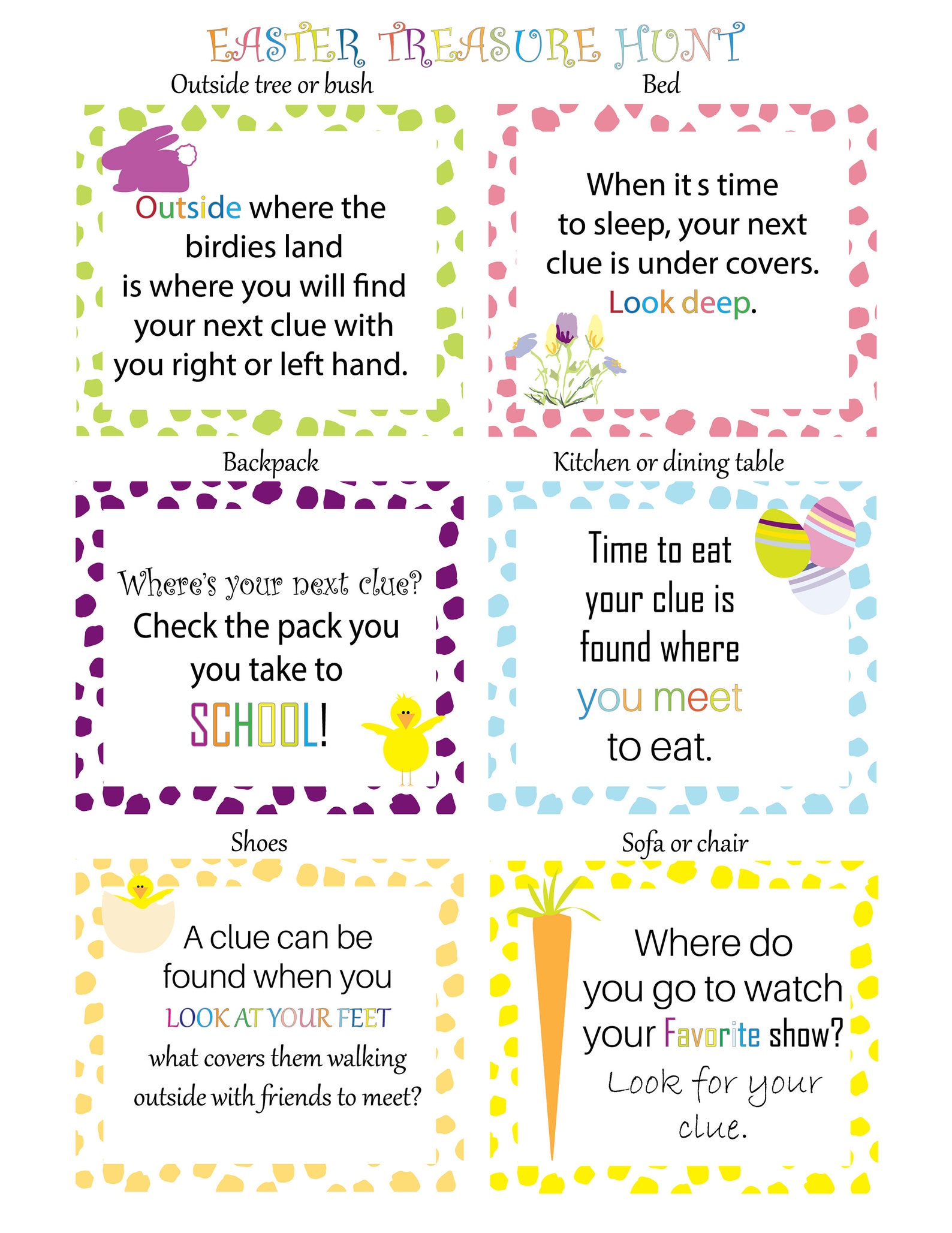 Easter Scavenger Hunt Printable, Easter Basket Hunt, Easter Egg Hunt ...