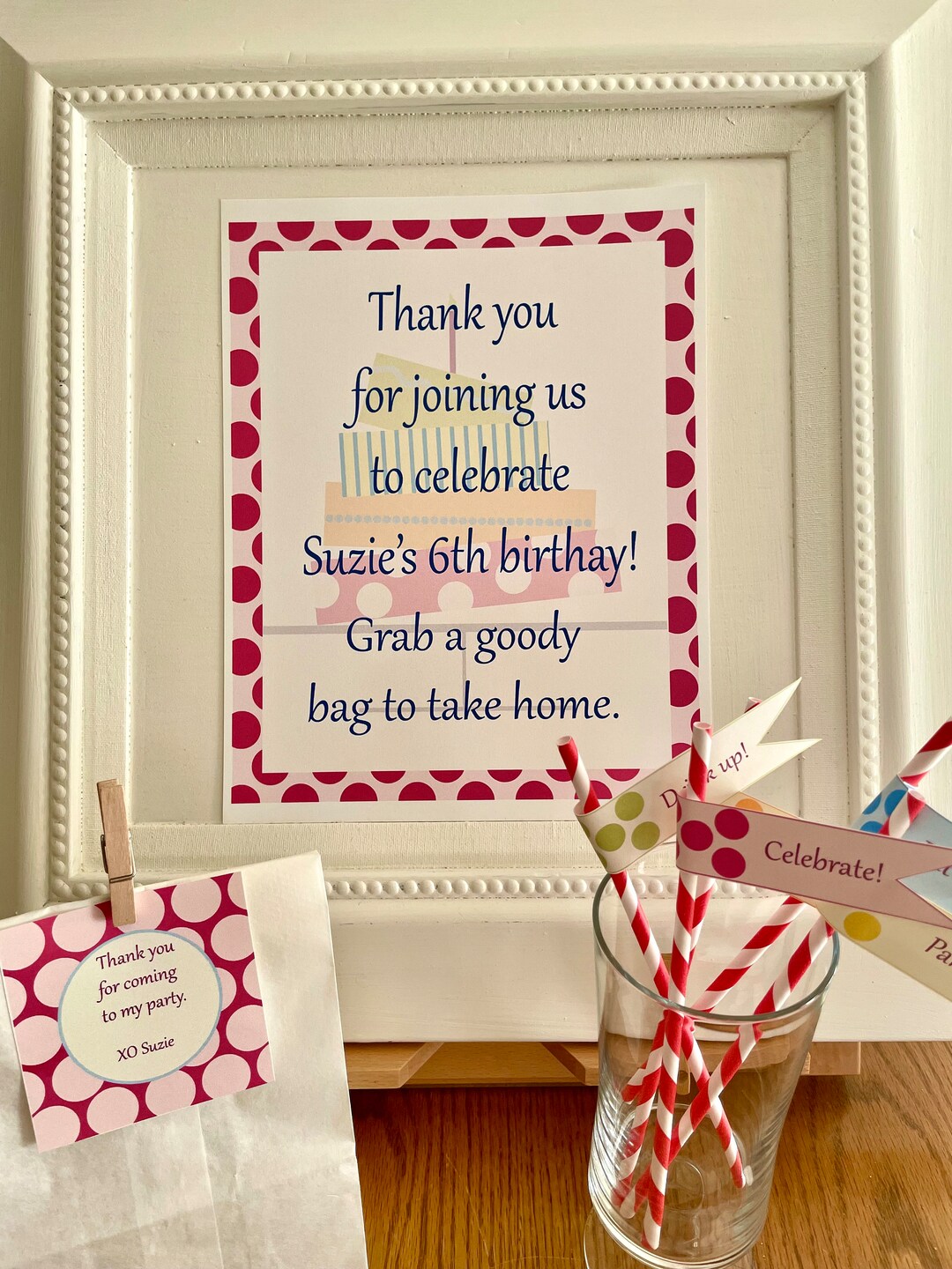 Editable Pink Polka Dot Birthday Party Package, Printable Party ...