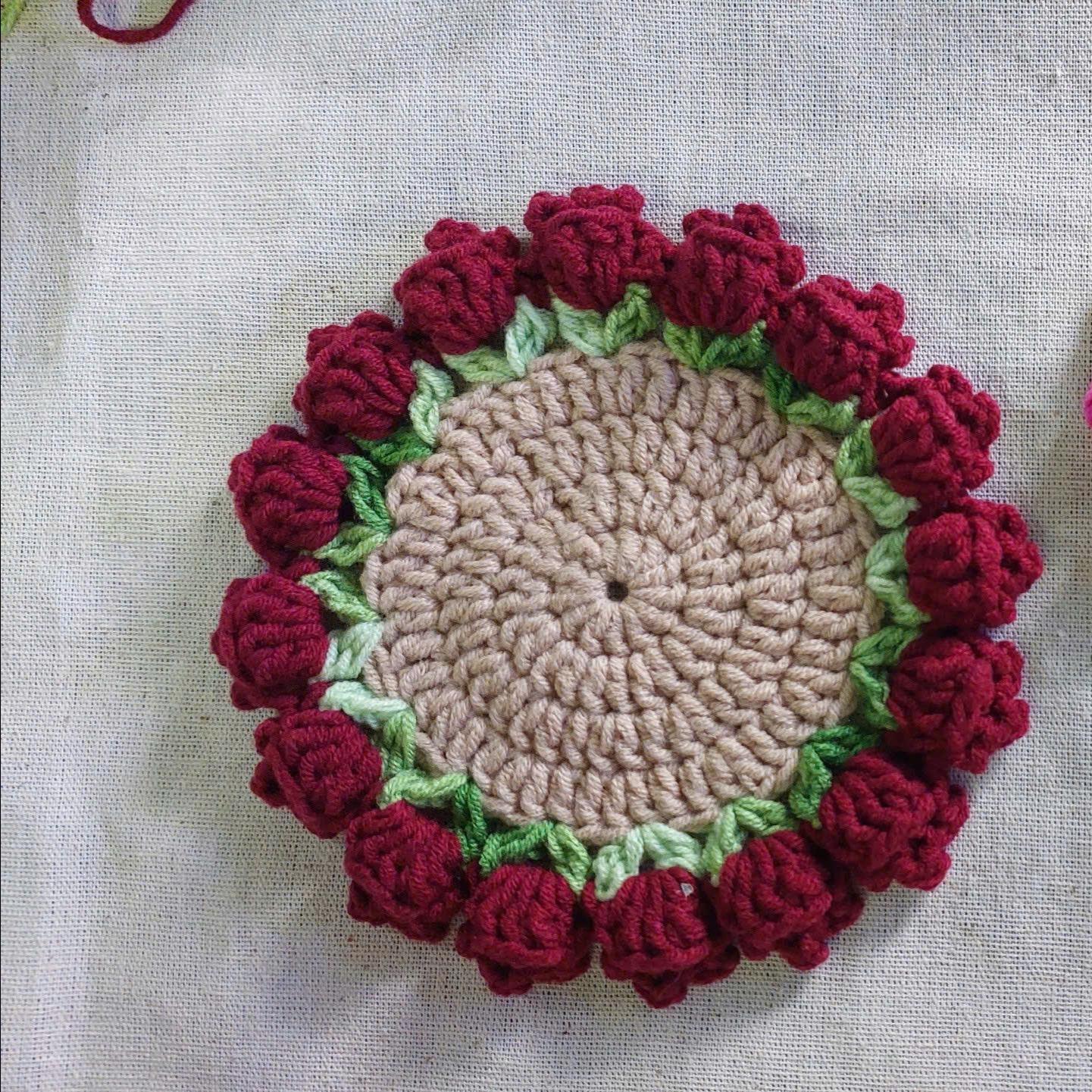 Crochet Flower Coaster Pattern – Easy Tulip Coaster PDF + Video ...