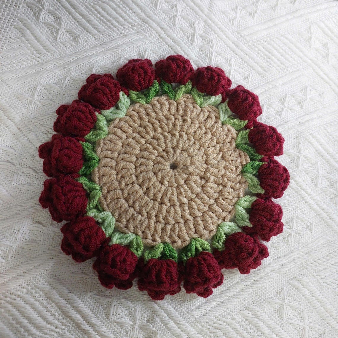 Crochet Flower Coaster Pattern – Easy Tulip Coaster PDF + Video ...