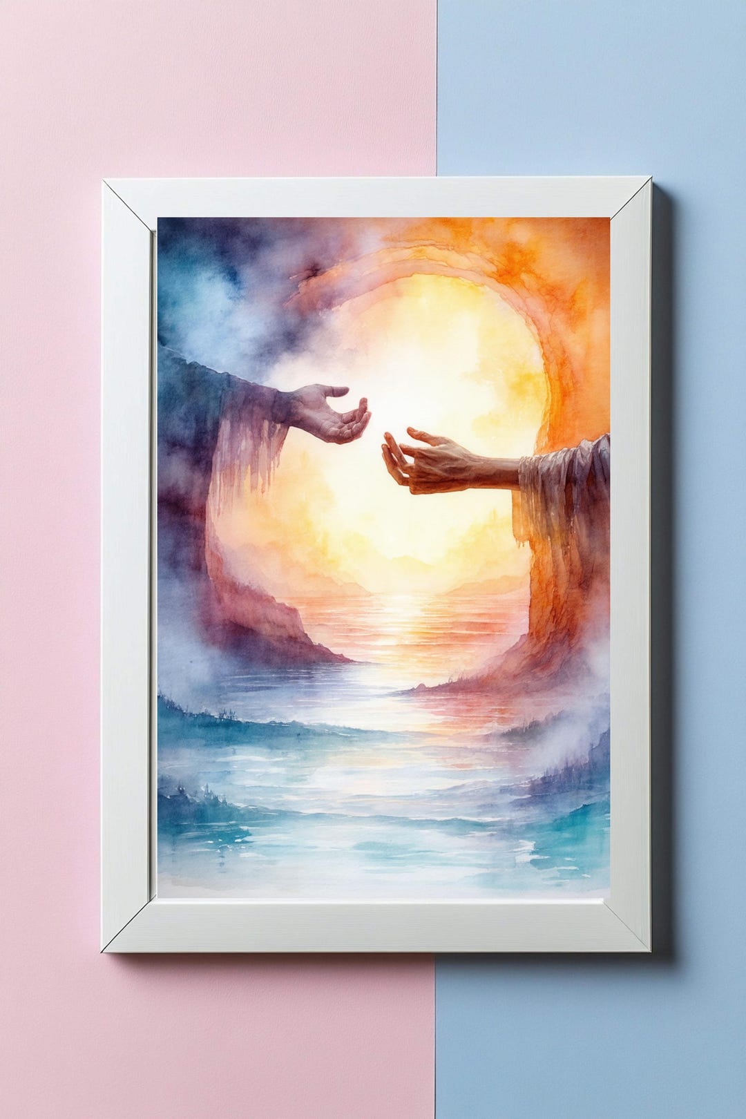 Surreal Hands Watercolor Print: Abstract Portal Art (digital Download ...