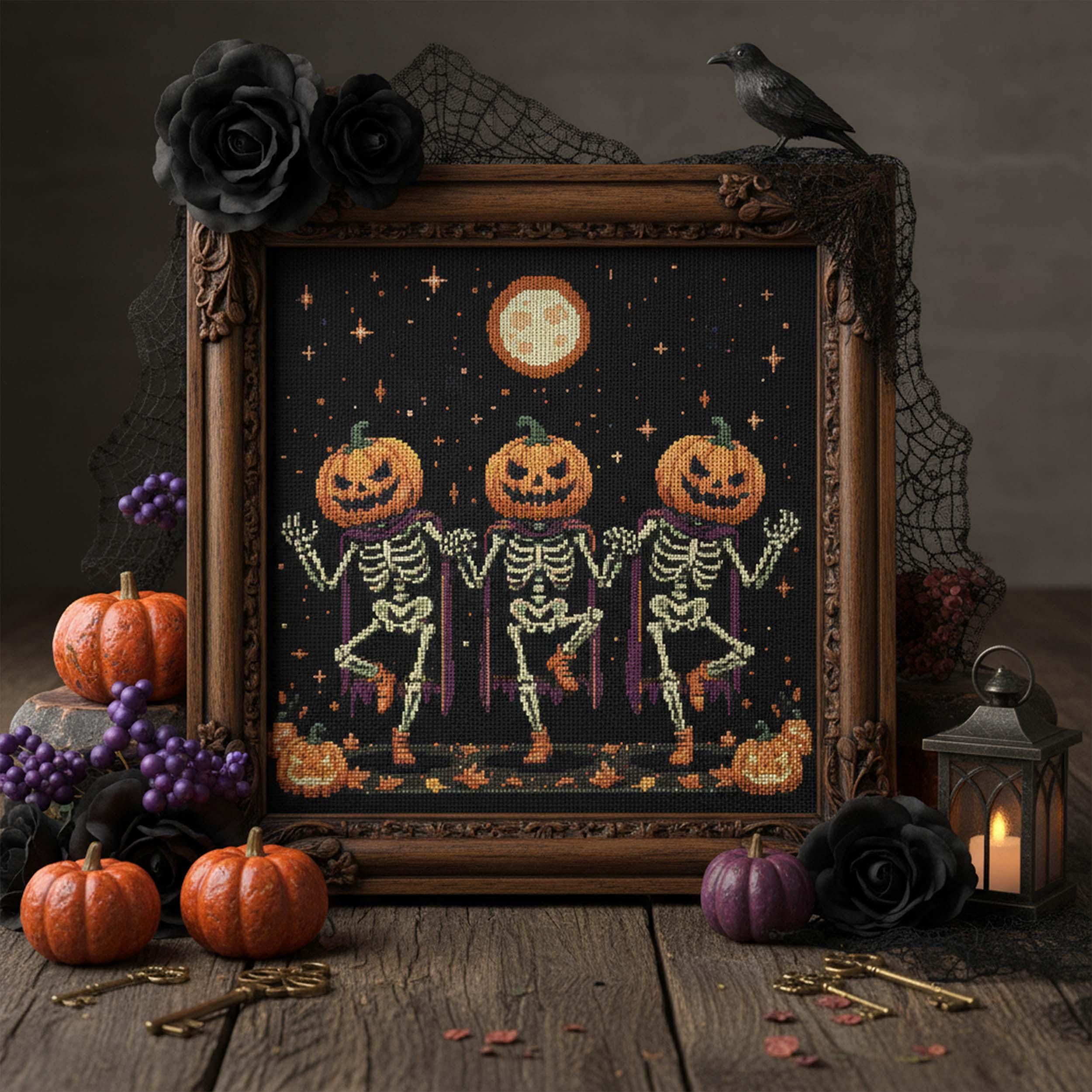 Skeleton Meditation Cross Stitch Pattern: Gothic Witchcraft Spell Books ...