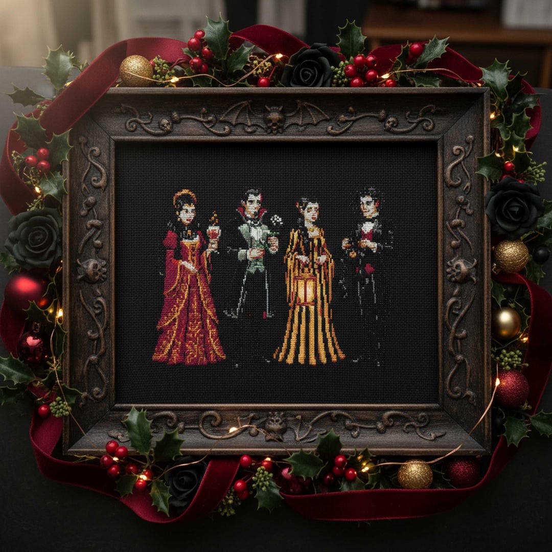 Gothic Vampire Cross Stitch Pattern: Victorian Couple and Family ...