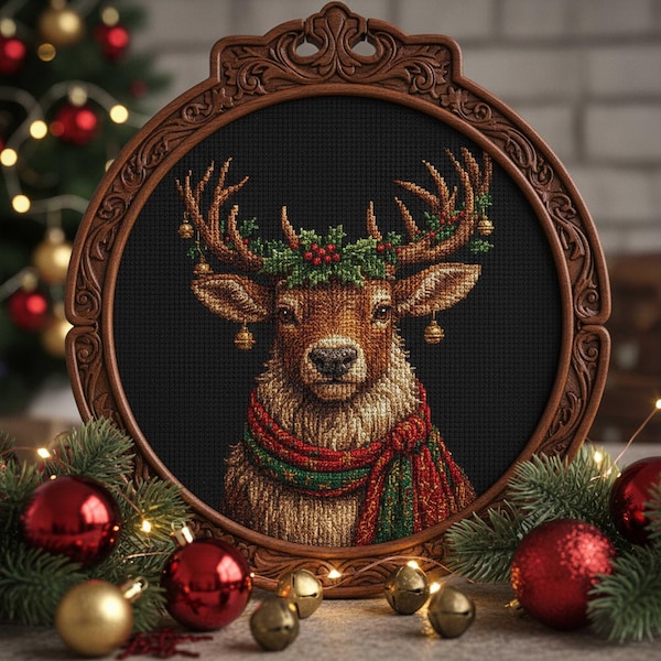 Reindeer Cross Stitch - Etsy UK