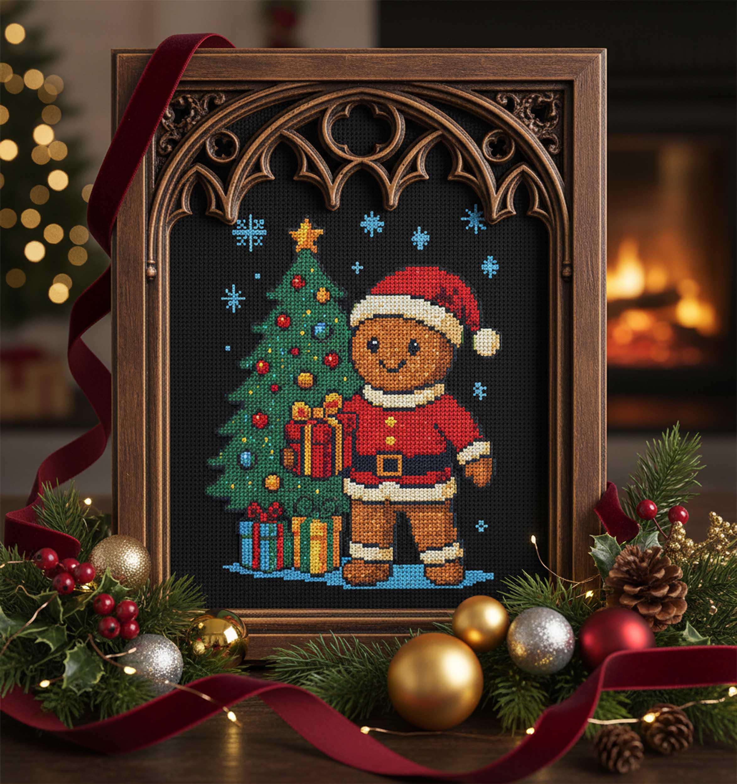Gingerbread Man Cross Stitch Pattern Cute Christmas Cookie Santa ...