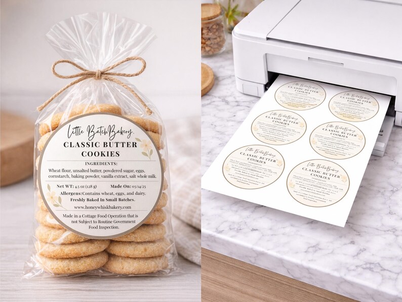 Editable Cottage Food Label Template, Custom QR Code Ingredient Label ...