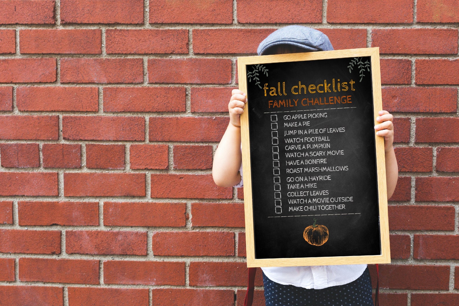 Fall Bucket List Family Challenge Chalkboard Print Premium Matte ...