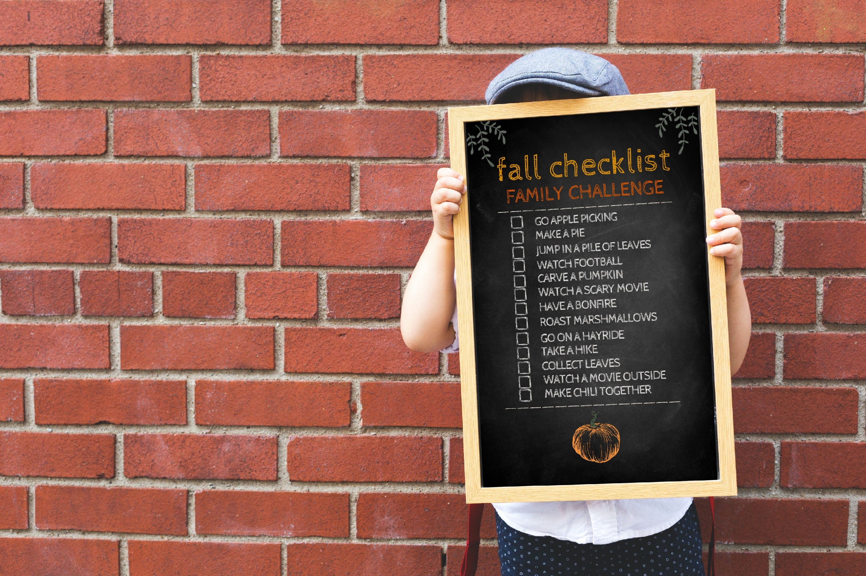 Fall Bucket List Family Challenge Chalkboard Print Premium Matte ...