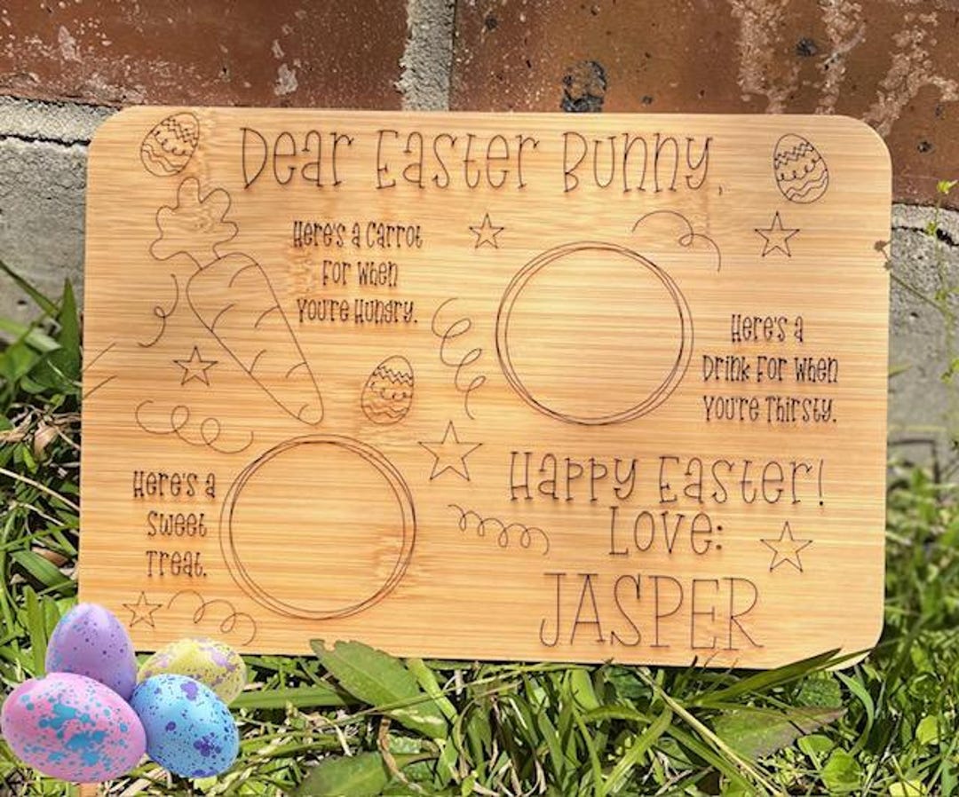Personalized Dear Easter Bunny Snack Tray - Etsy