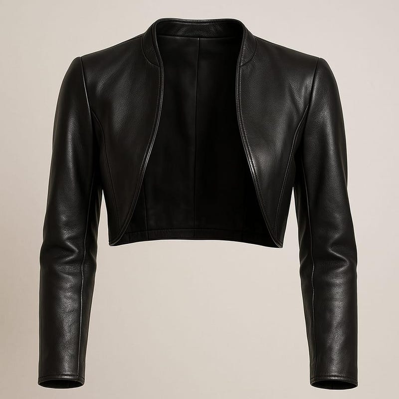 Black Leather Bolero Jacket Short - Etsy