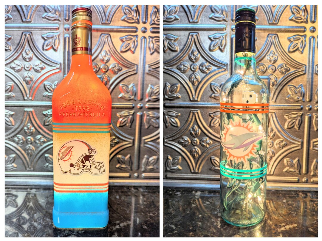 Miami Dolphins Liquor Bottle Light Dolphins Light Dolphins - Etsy