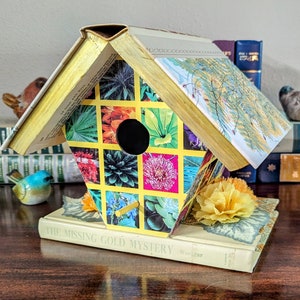 Floral "bookshelf Birdhouse" Made With Readers Digest Condensed Books ...