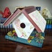 Plants and Floral bookshelf Birdhouse Made With Vintage Books, Book and ...