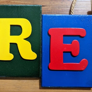 Colorful READ Hand-painted Wooden Sign, Library Decor, Classroom Sign ...