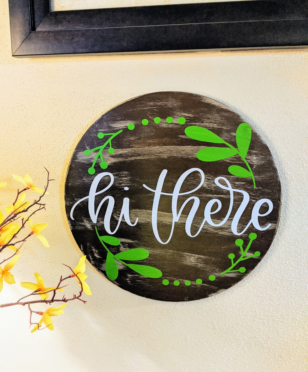 Rustic "hi There" Wooden Sign: Farmhouse Fall Decor - Etsy