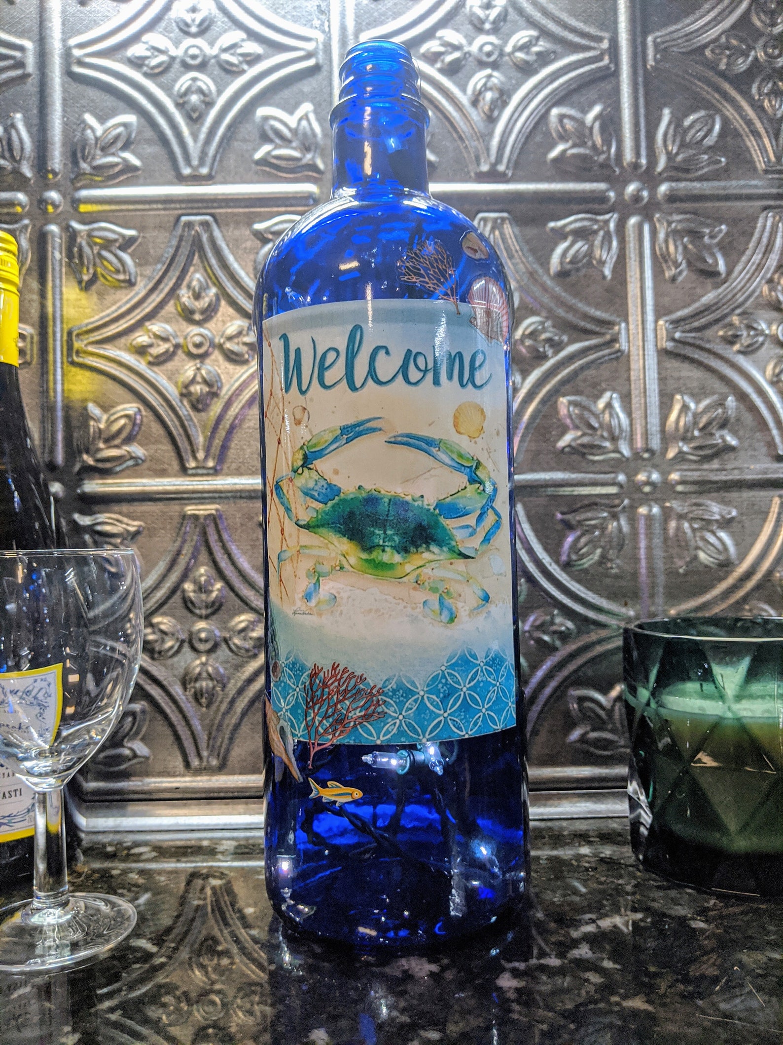 Skyy Vodka Vibrant Blue Crab Welcome Liquor Bottle Light - Etsy