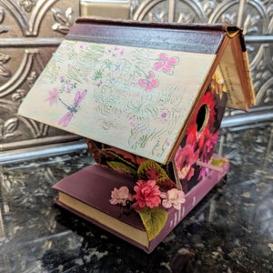 Floral Themed "bookshelf Birdhouse" Made With Readers Digest Condensed ...