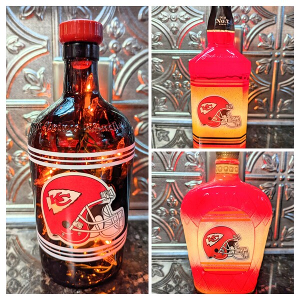 Kansas City Chiefs Liquor Bottle - Etsy