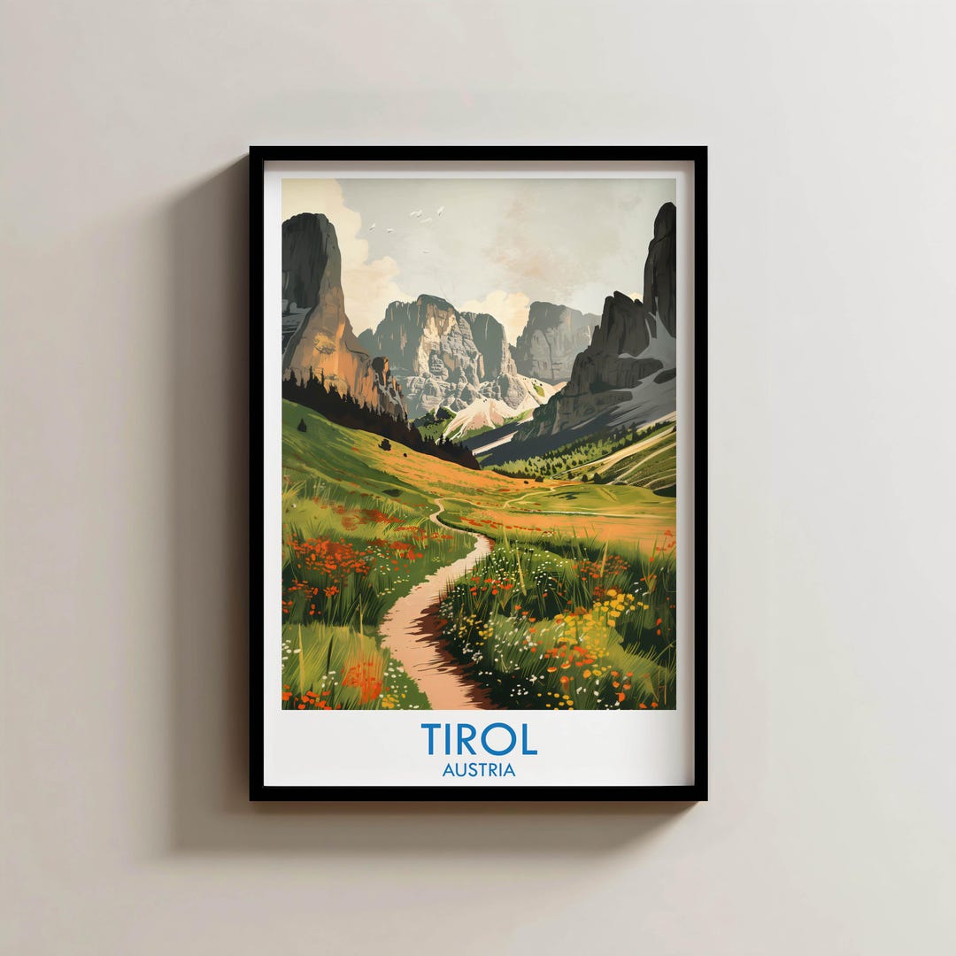 Tirol Travel Print Wall Art Tirol Vintage Poster Artwork Austria ...