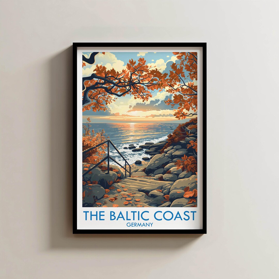 Baltic Coast Travel Print Wall Art Baltic Coast Vintage Poster Artwork ...