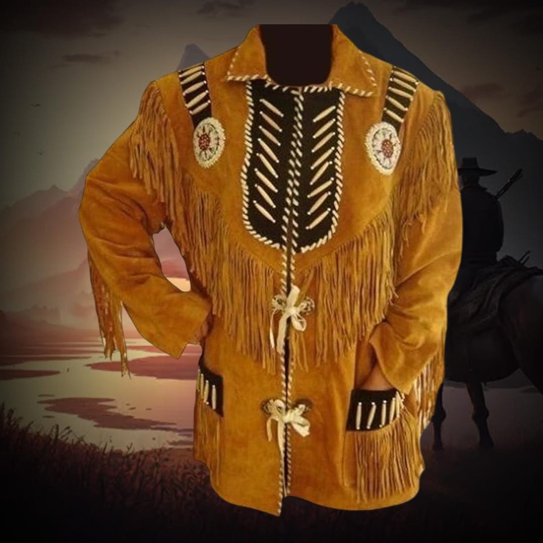 Handmade Suede Fringe Jacket: Native American Beaded Western Wear ...