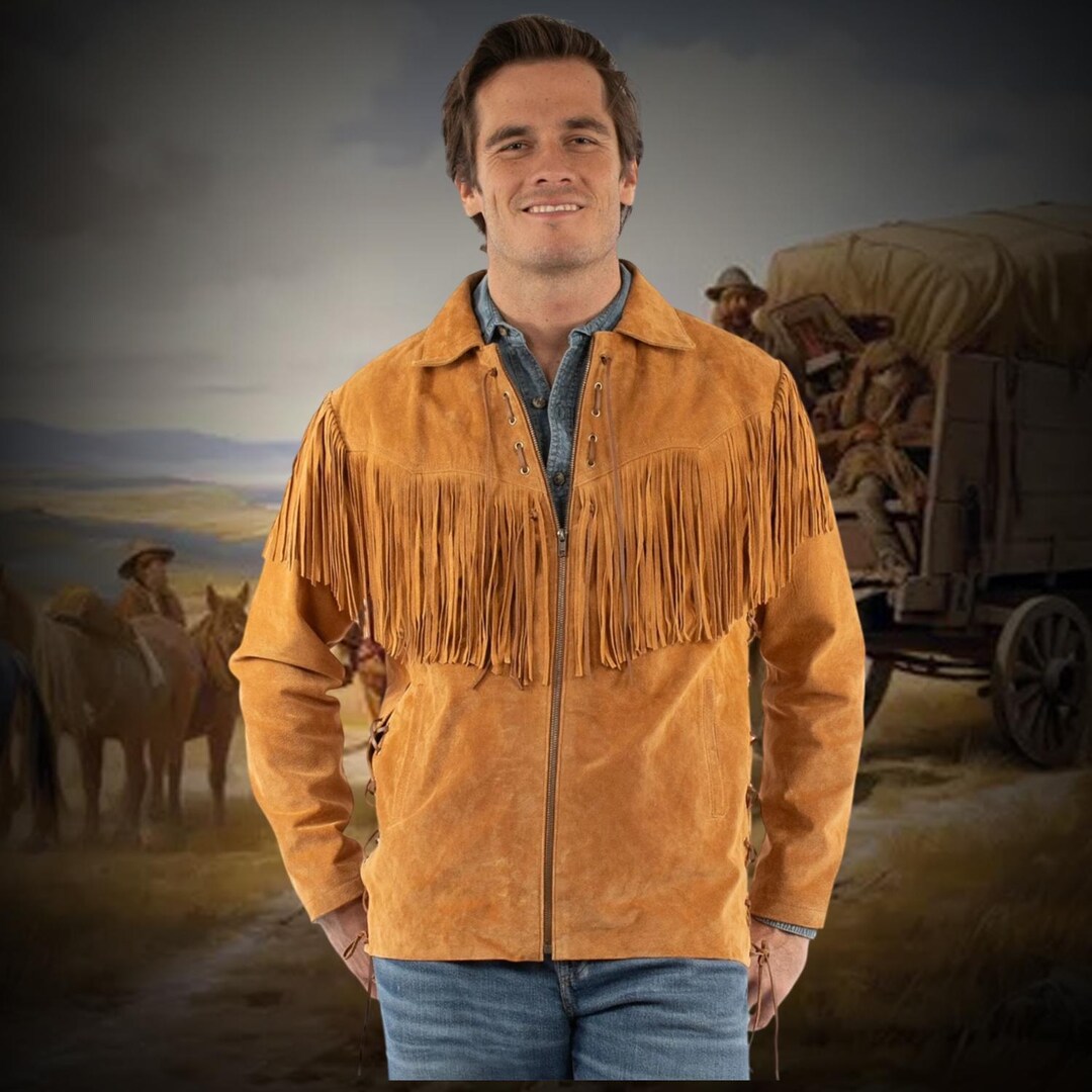 Handmade Suede Fringe Western Jacket: Mountain Man Style, Genuine Suede ...