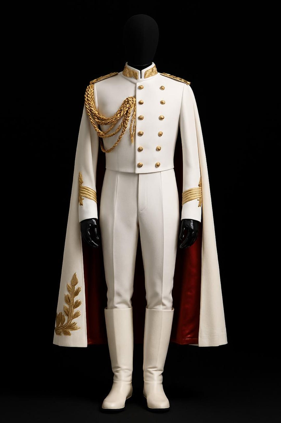 White Military-style Prince Costume Cape 18th Century Royal Prince ...