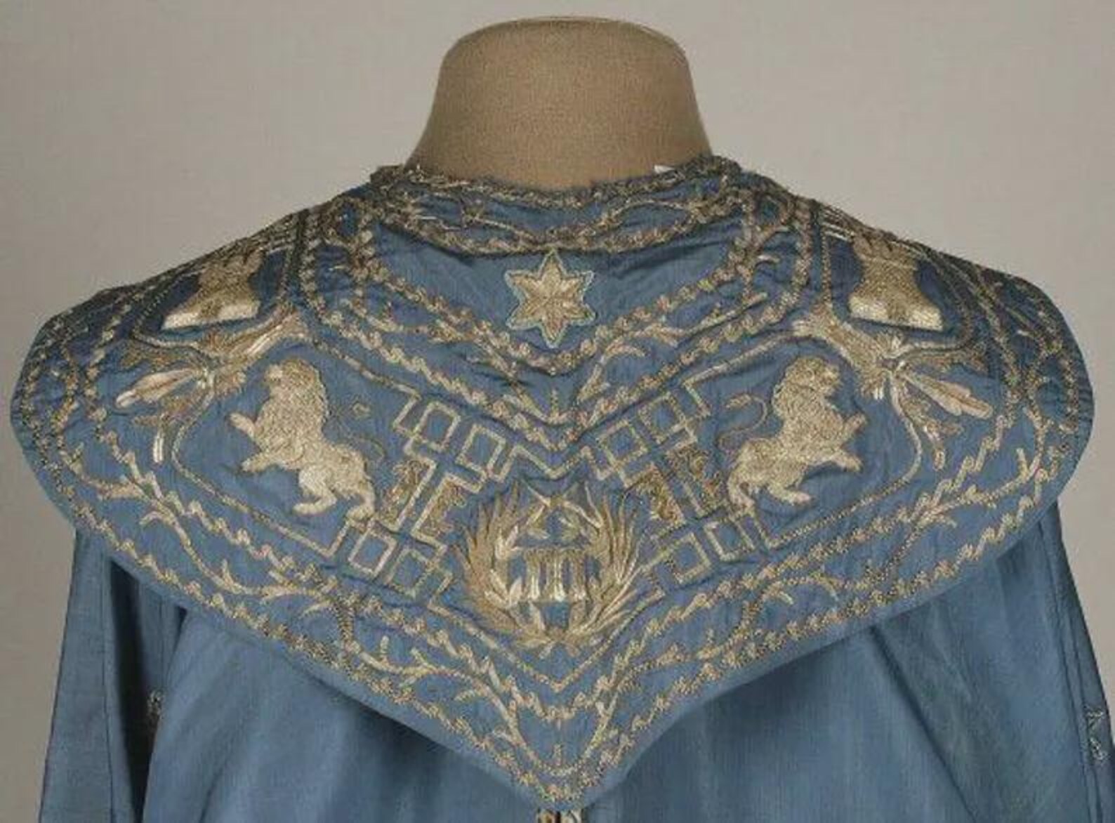 Customized Blue Embroidered Velvet Cloak Star Detailing Vintage ...