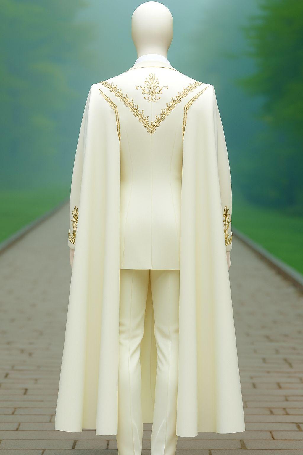 Customized White Groom Cape Suit | Royal Wedding Cocktail Christmas ...