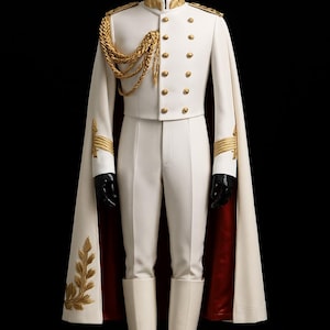 White Military-style Prince Costume Cape 18th Century Royal Prince ...