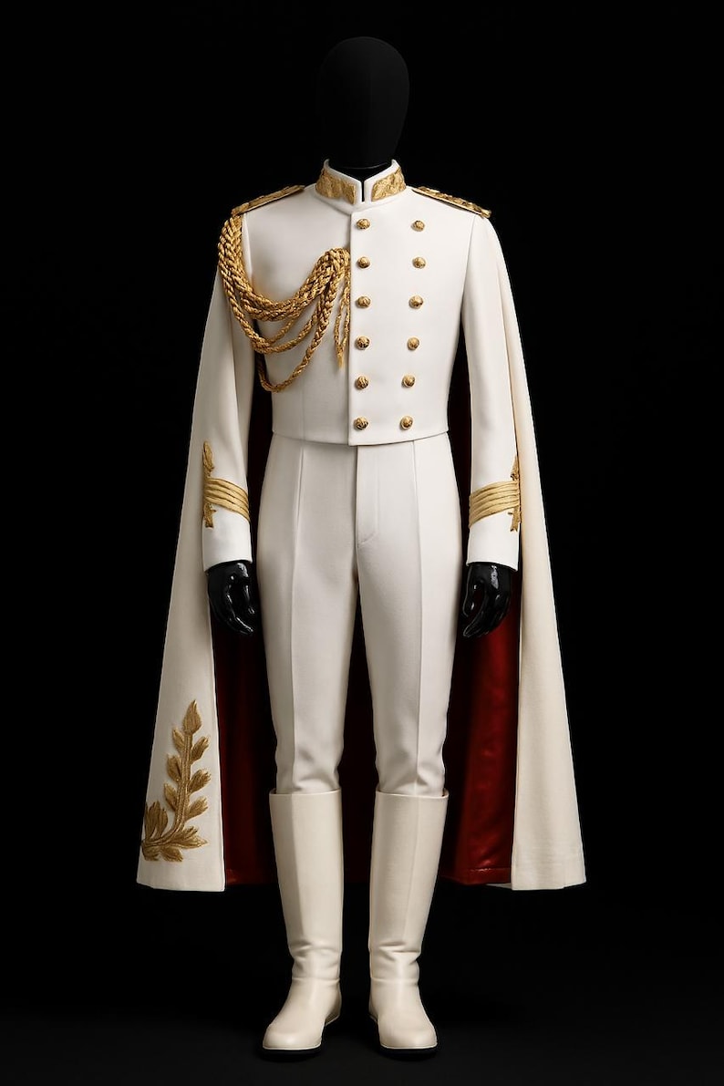 White Military-style Prince Costume Cape 18th Century Royal Prince ...