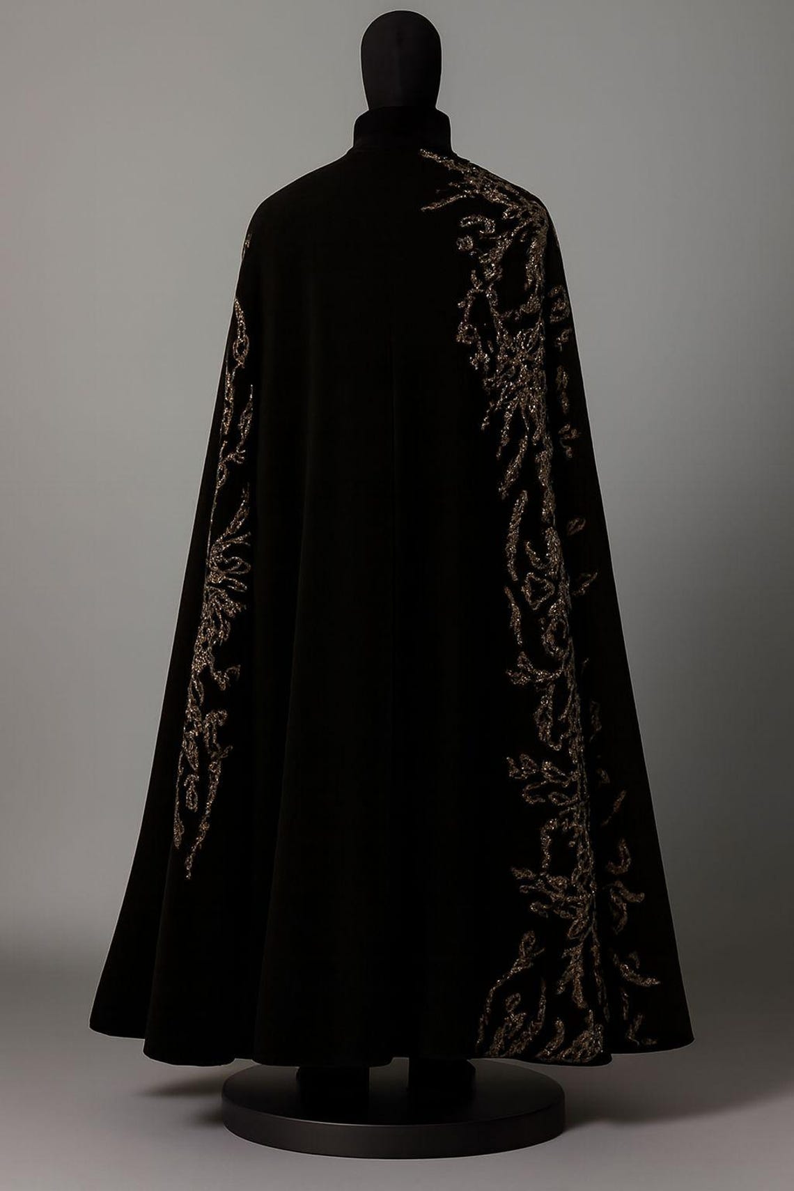 Black Velvet Embroidered Cape | Handcrafted Men Formal Cloak | Vintage ...