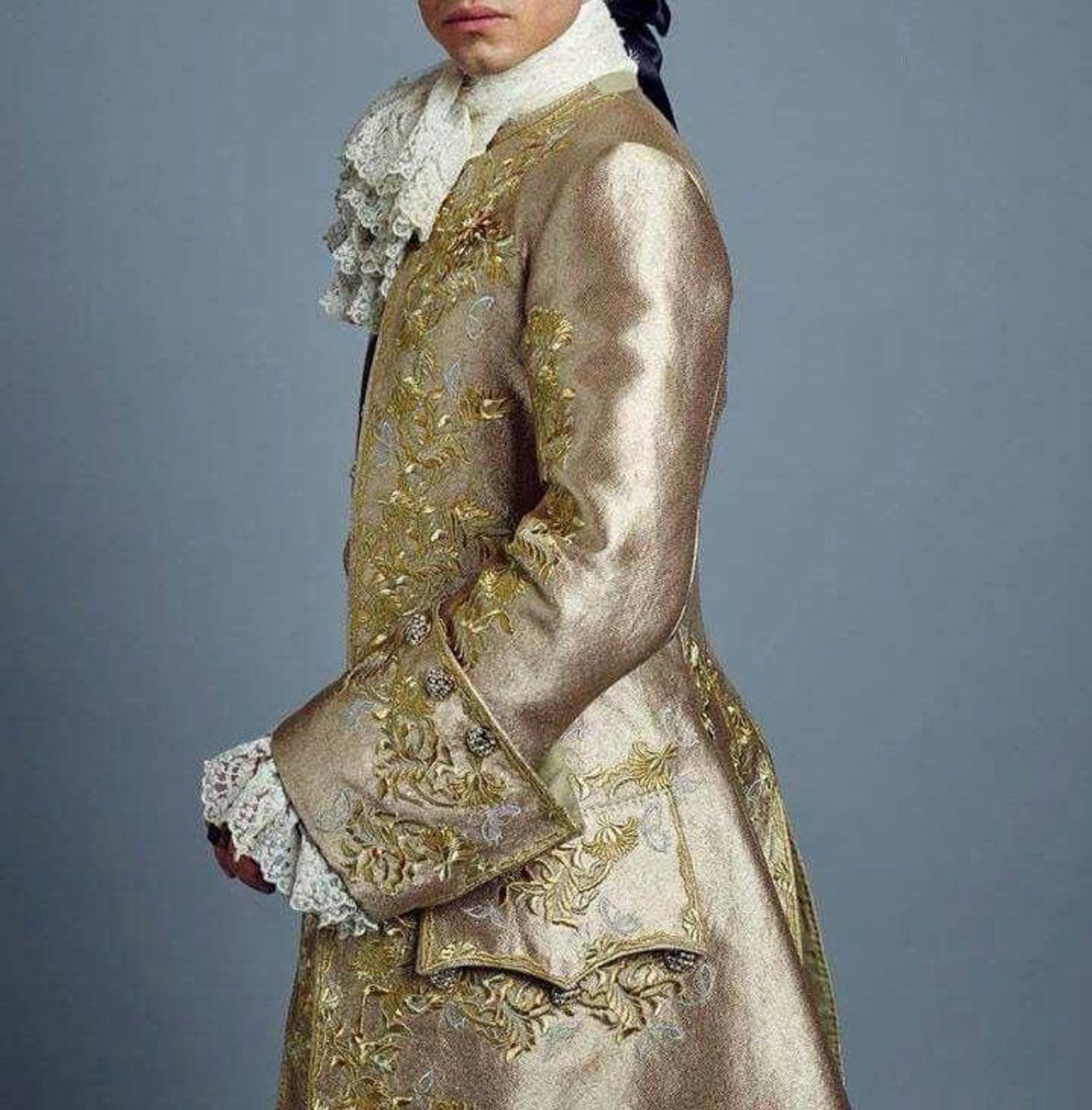 Regal 18th Century Rococo Men’s Costume Baroque Gold Embroidered ...