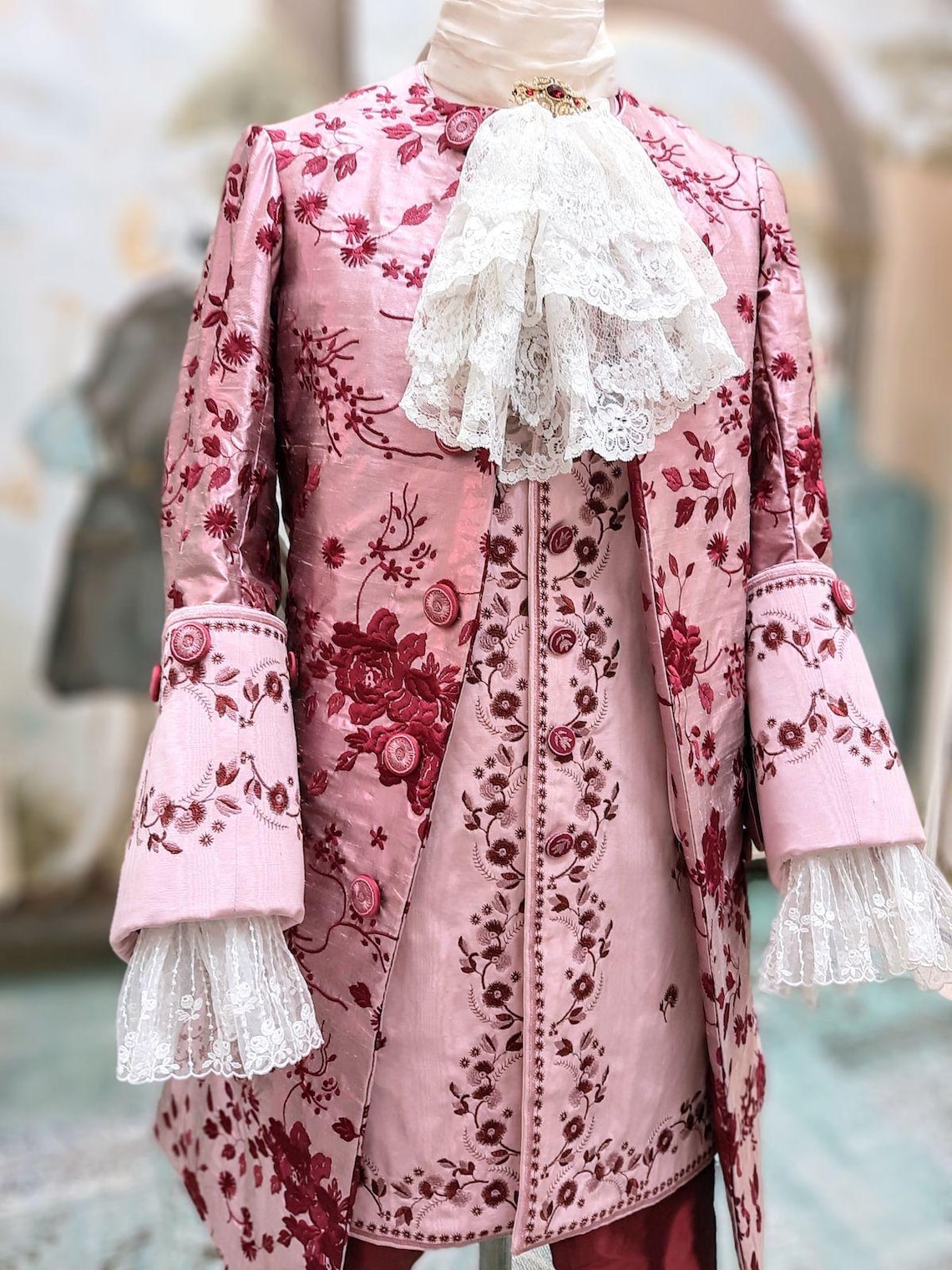 Men 18th Century Rococo Costume Embroidered Coat Baroque French ...