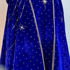 Custom Starry Night Cloak Golden Embroidery Velvet Cape Celestial ...