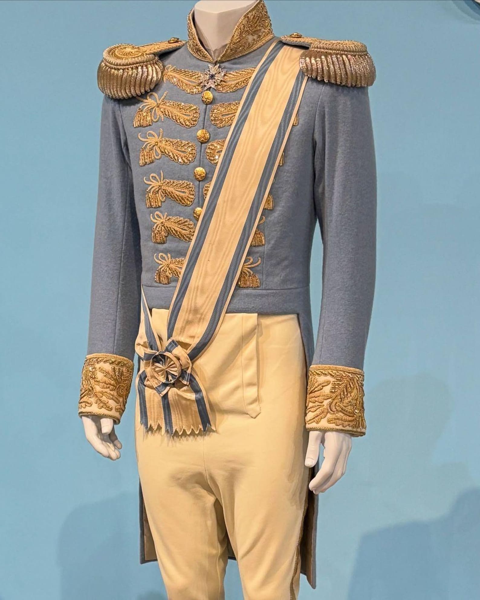 Royal Prince Costume Blue Regal Suit Golden Embroidery Fairytale Prince ...