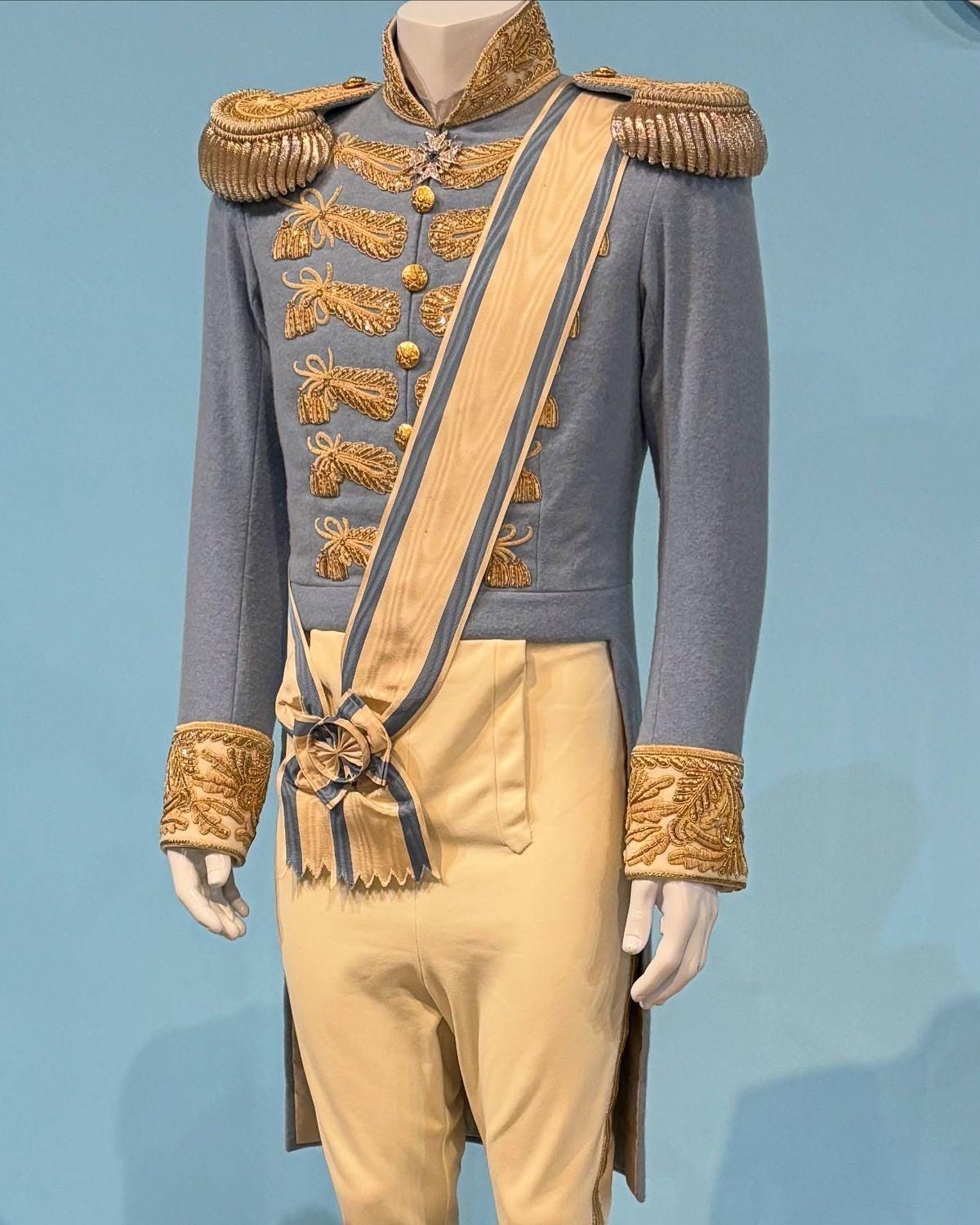 Royal Prince Costume Blue Regal Suit Golden Embroidery Fairytale Prince ...