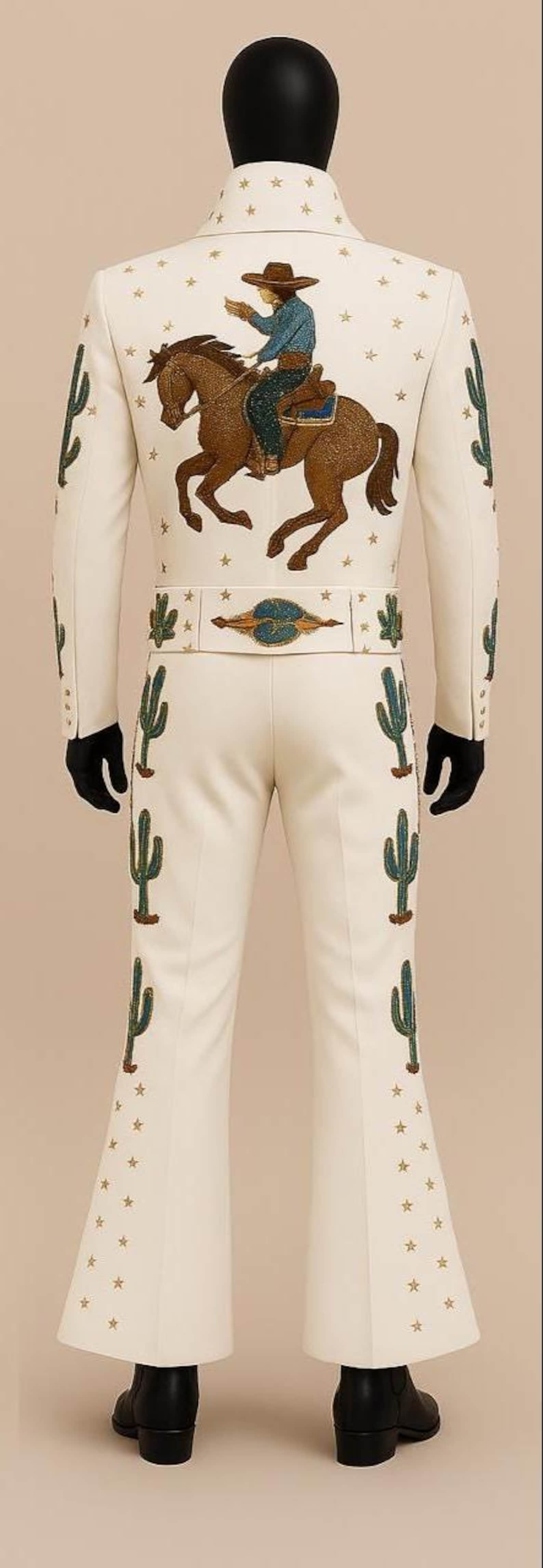 Custom Vintage Inspired Western Cowboy Embroidered Rodeo Men Jumpsuit ...