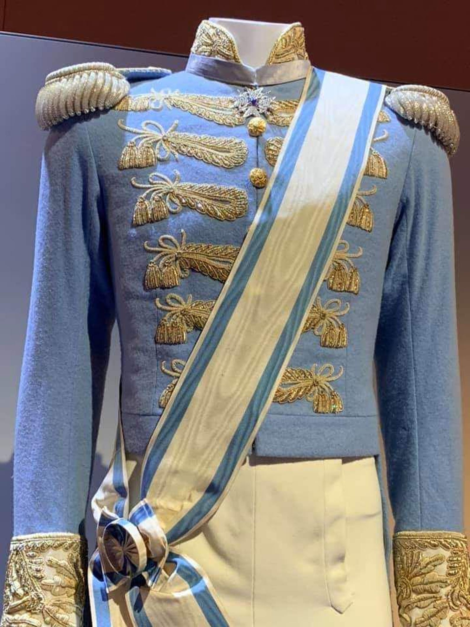 Royal Prince Costume Blue Regal Suit Golden Embroidery Fairytale Prince ...