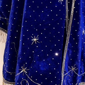 Custom Starry Night Cloak Golden Embroidery Velvet Cape Celestial ...