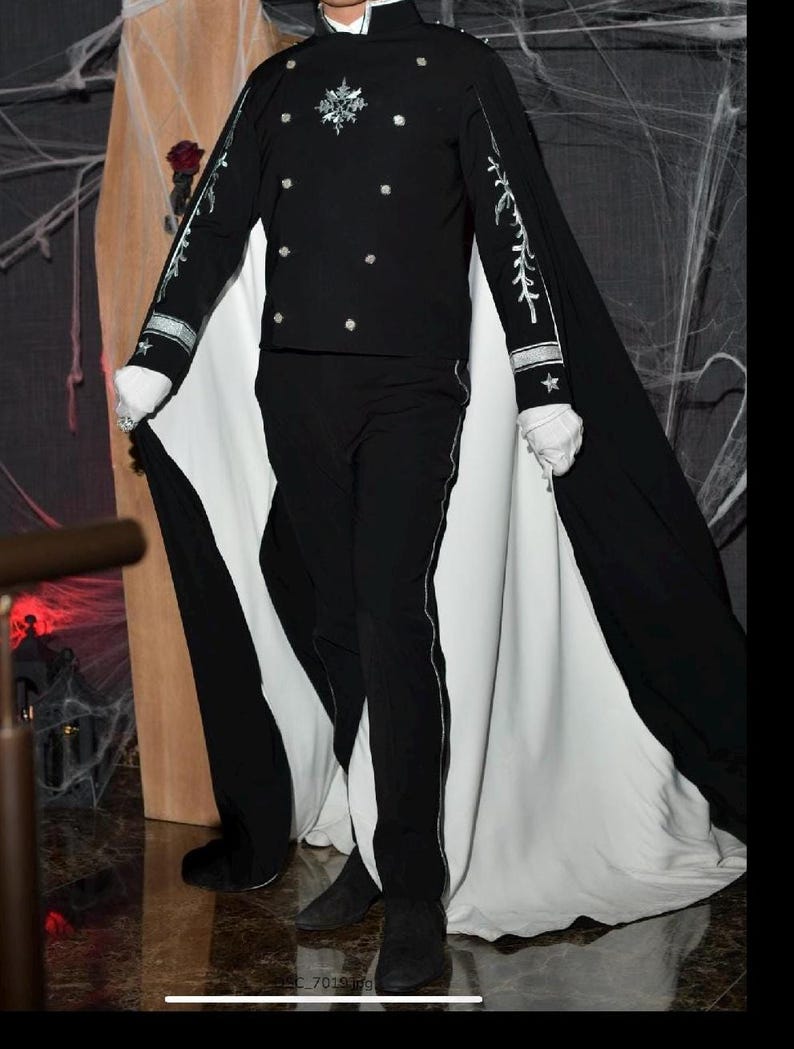 Customized Royal Black Military Tailcoat Embroidered Cape Prince ...