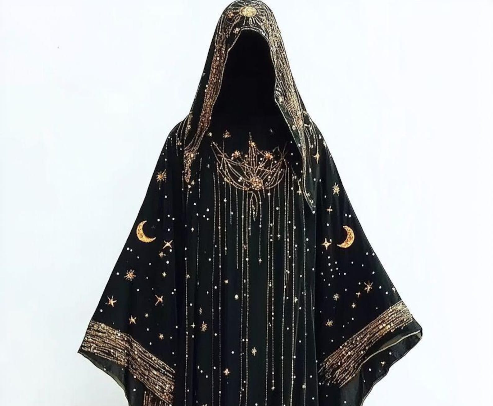 Celestial Hooded Cloak Galaxy Starry Night Robe With Moon Constellation ...