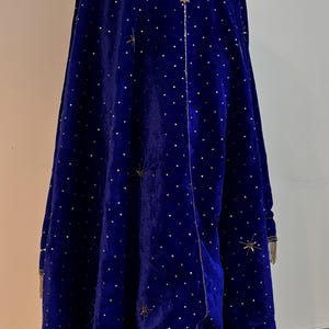 Custom Starry Night Cloak Golden Embroidery Velvet Cape Celestial ...