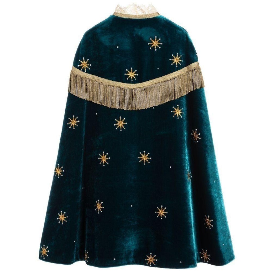 Customized Vintage Inspired Velvet Cape Golden Star Embroidery & Tassel ...