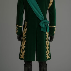 Regal Green Gold Embroidered Royal Uniform Coat | Luxury Historical ...