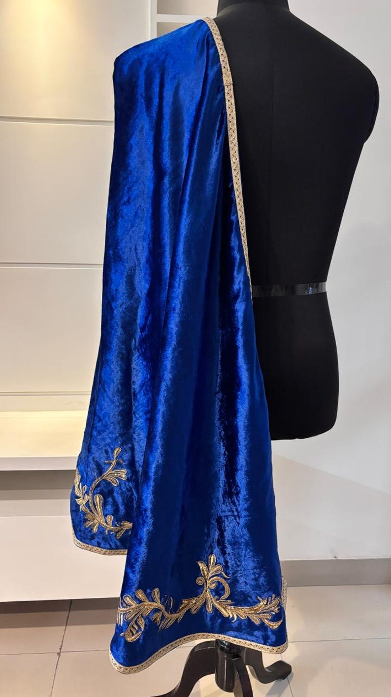 Royal Blue Velvet Embroidered Cape | Luxury Medieval Shoulder Cloak ...