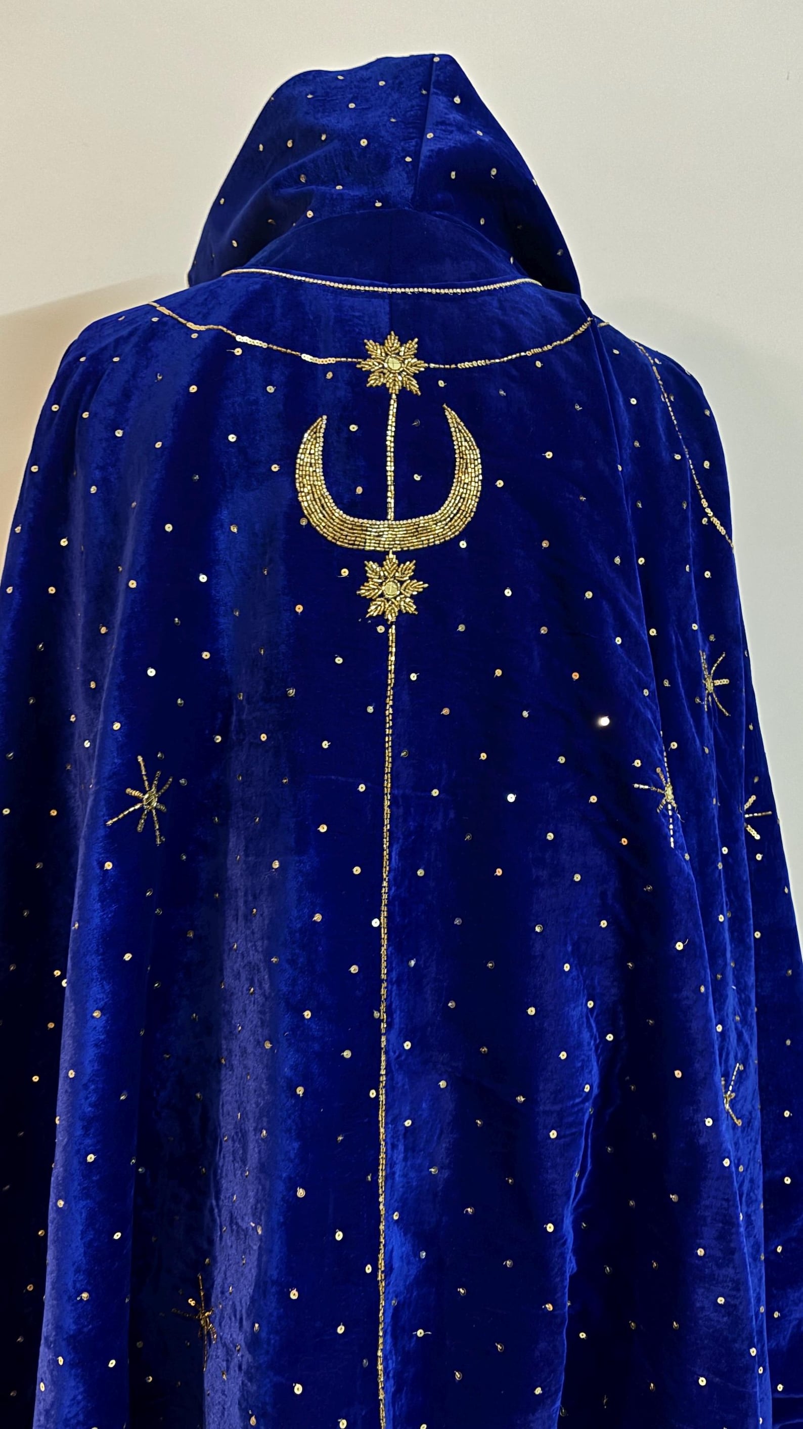 Custom Starry Night Cloak Golden Embroidery Velvet Cape Celestial ...