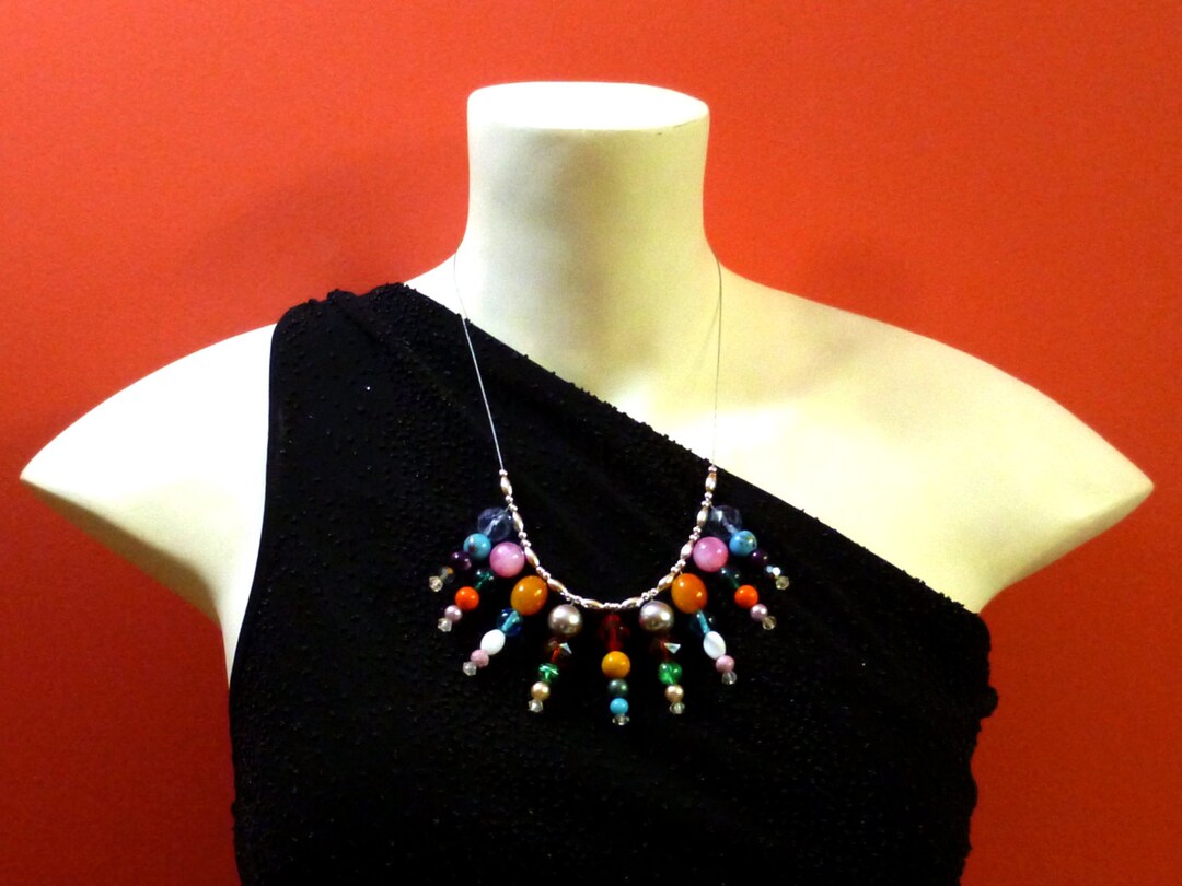 OOAK Carnival Beads Collier Collier &Boucle doreille Ensemble w TOUTES ...