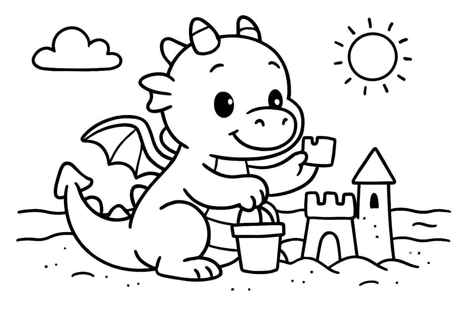 Dragons Coloring Book for Toddlers – Cute & Easy Dragon Friends (ages 2 ...